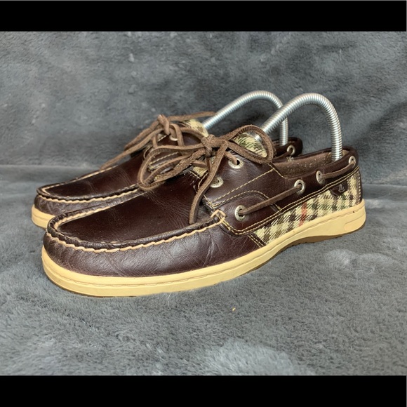 Sperry | Shoes | Sperry Top Sider Brown Leather Slip On Boat Shoes ...